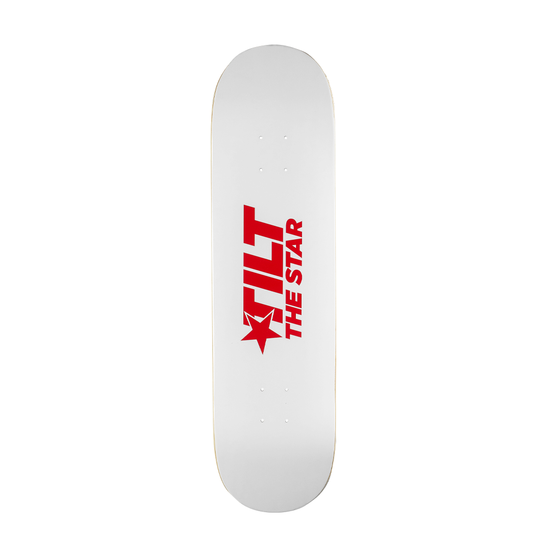 "Tilt the Star" White/Red Skate Deck – Triple D Gear LLC.