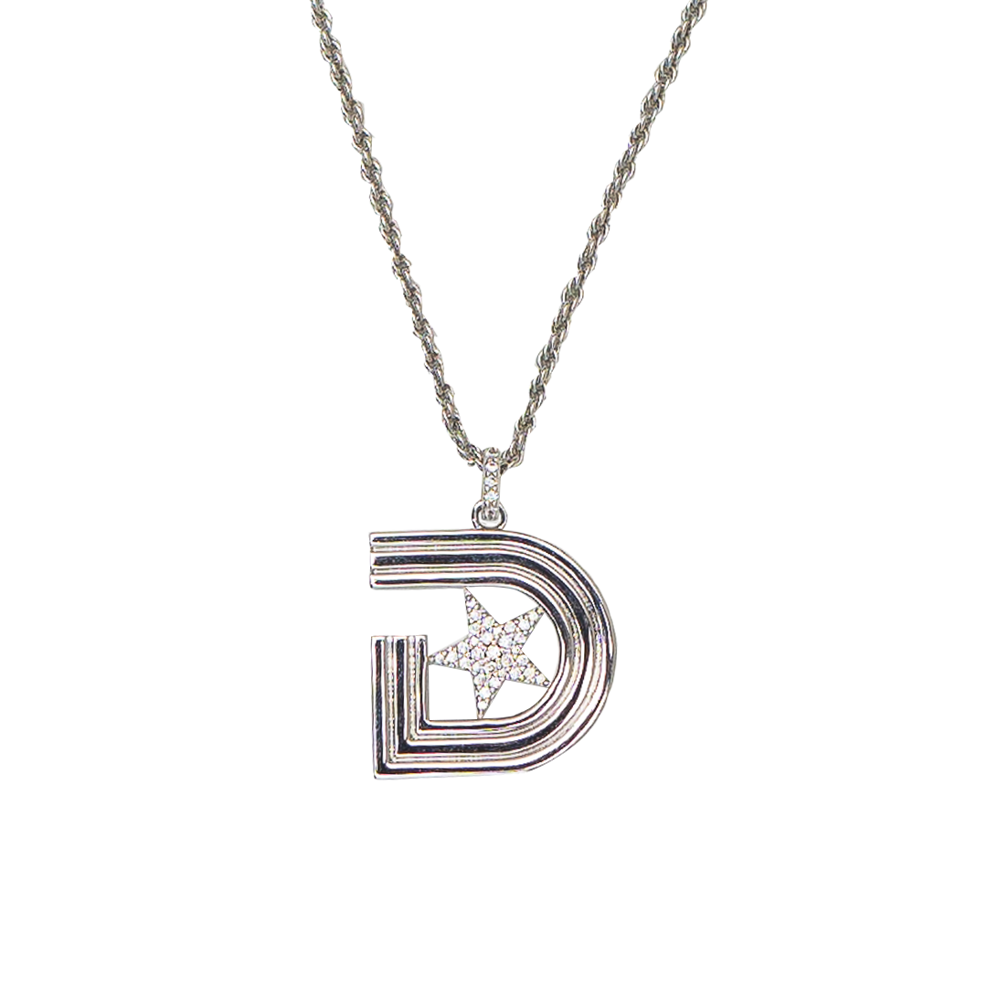 Triple D Unisex Chain & Pendent White Gold (2.5mm & 3.5mm pendents ...
